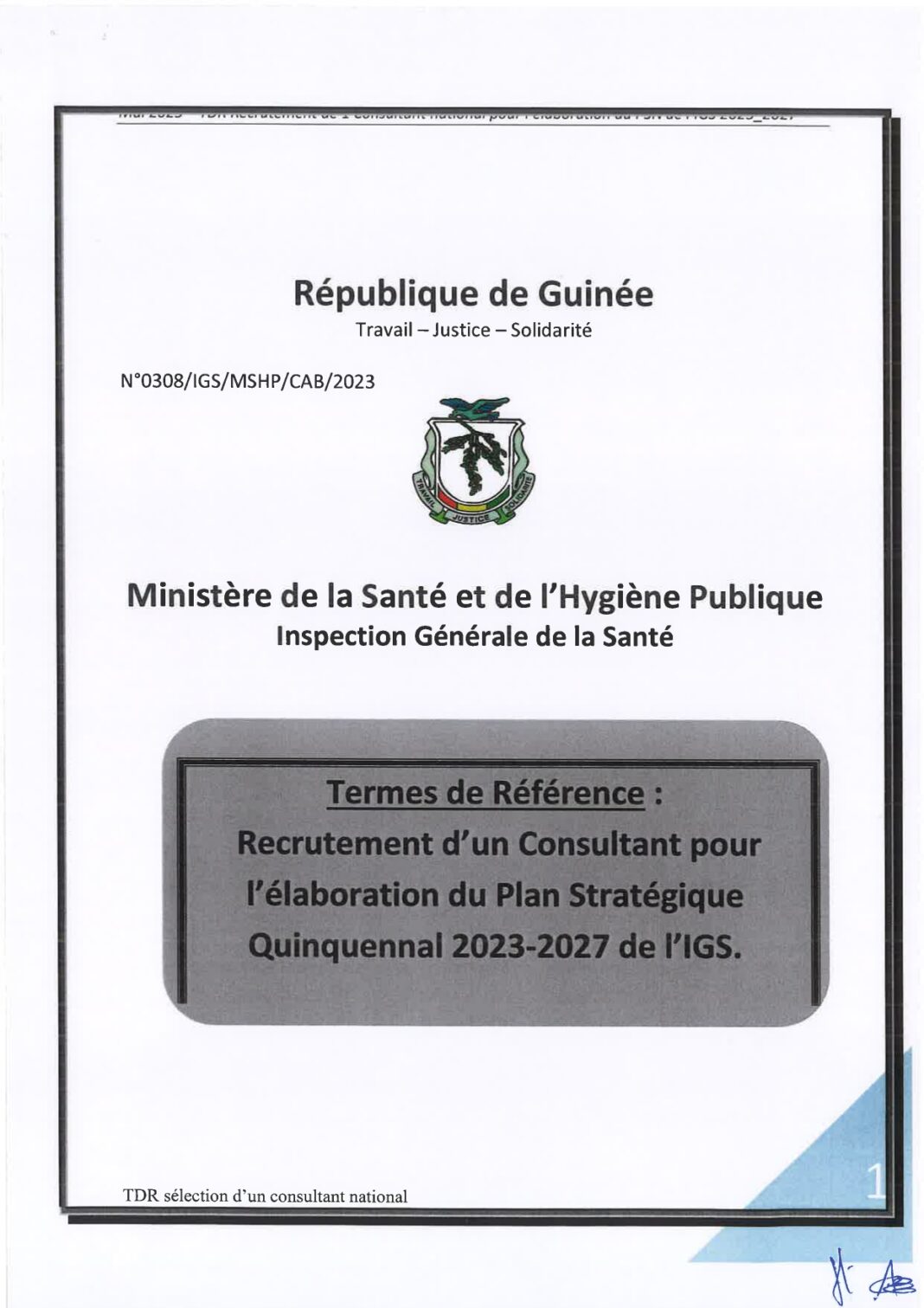 CRS - Recrutement d'un Consultant pour l'élaboration du Plan ...