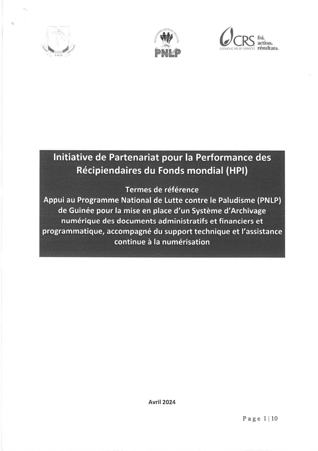 CRS - Avis d’appel d’offres pour la mise en place d'un système d ...