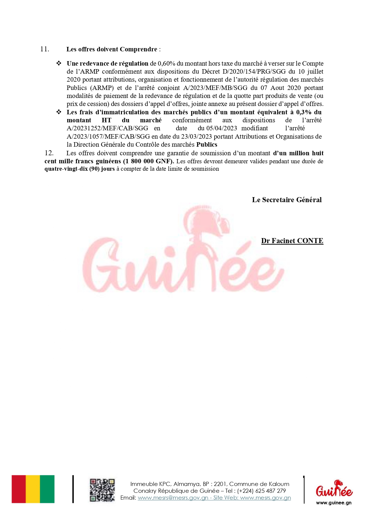 ISMGB - Appel d'offres pour l'acquisition d'équipement de la ...