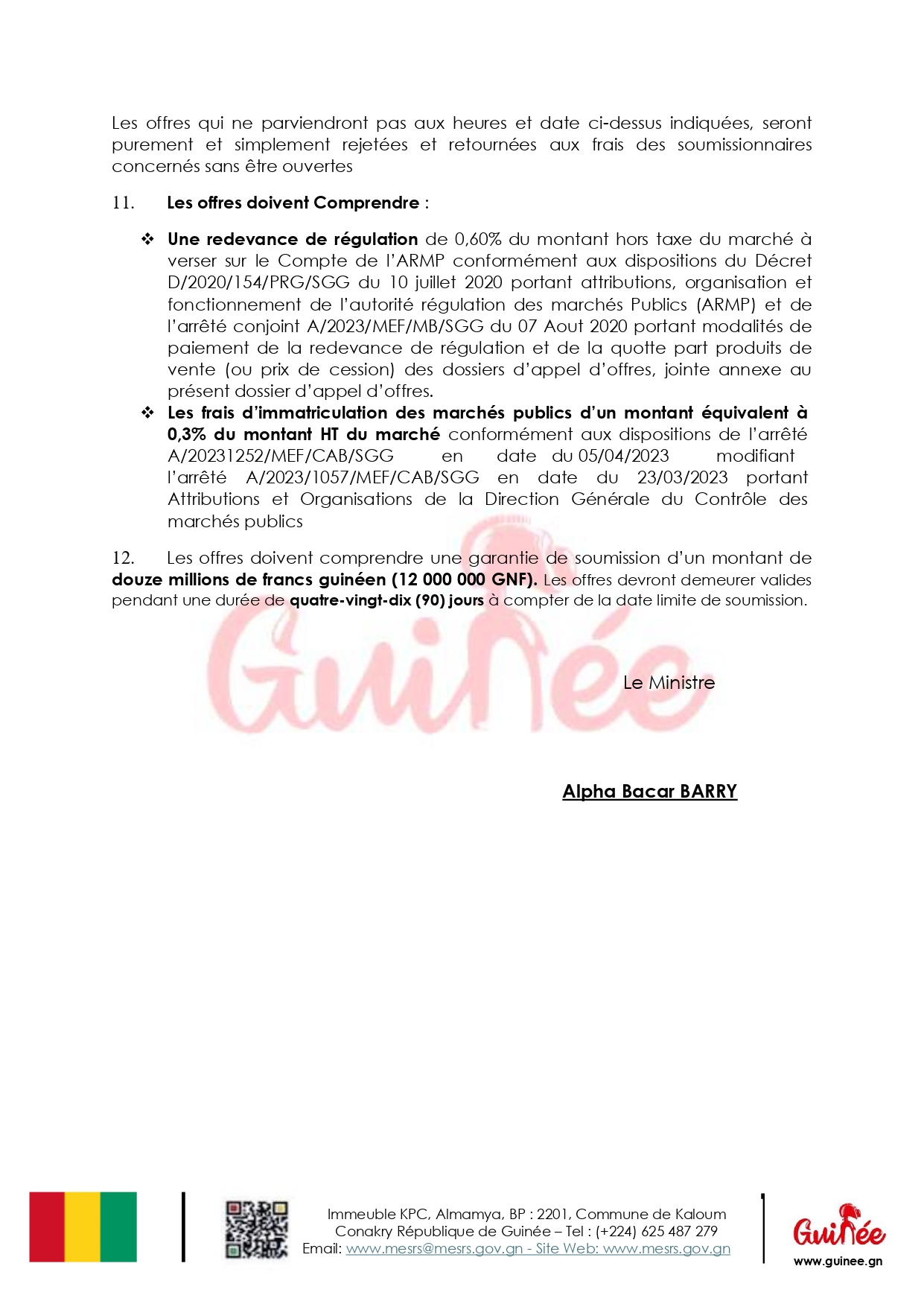 ISMGB - Appel d'offres pour l'acquisition d'un granulomètre laser ...